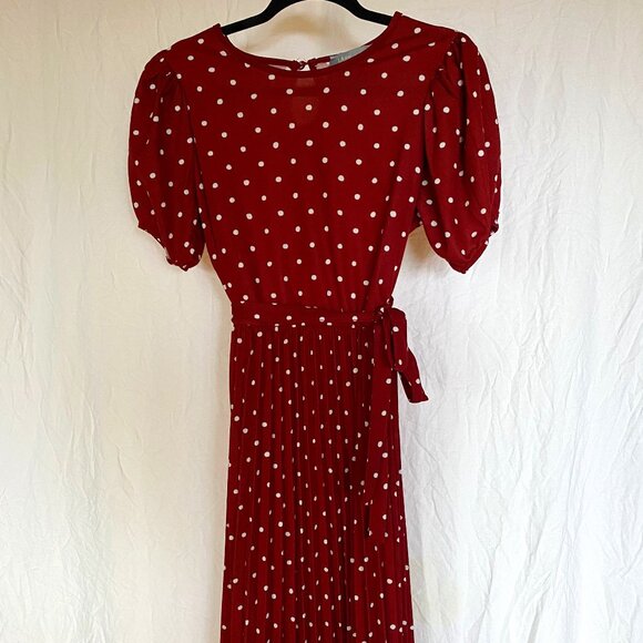 Vintage | Dresses | Vintage Puff Sleeve Pleated Dress | Poshmark